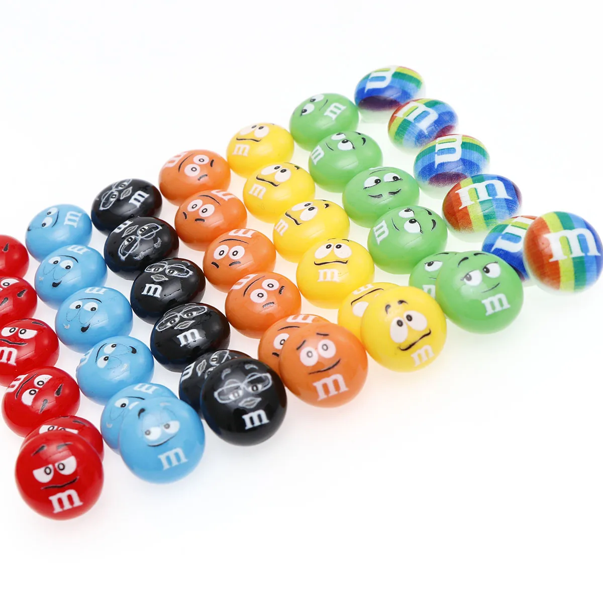 20Pcs-Mix-Colors-Resin-M-Beans-Chocolate-Candy-Flatback-Cabochon-DIY ...