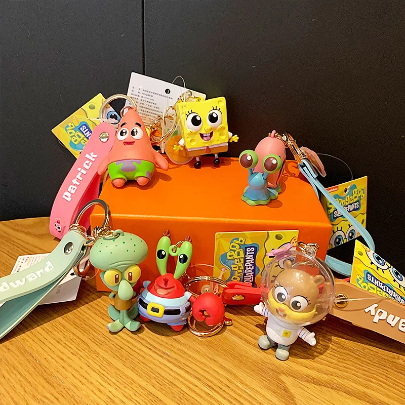 New SpongeBob SquarePants Anime Figures Keychain Patrick Star Squidward ...