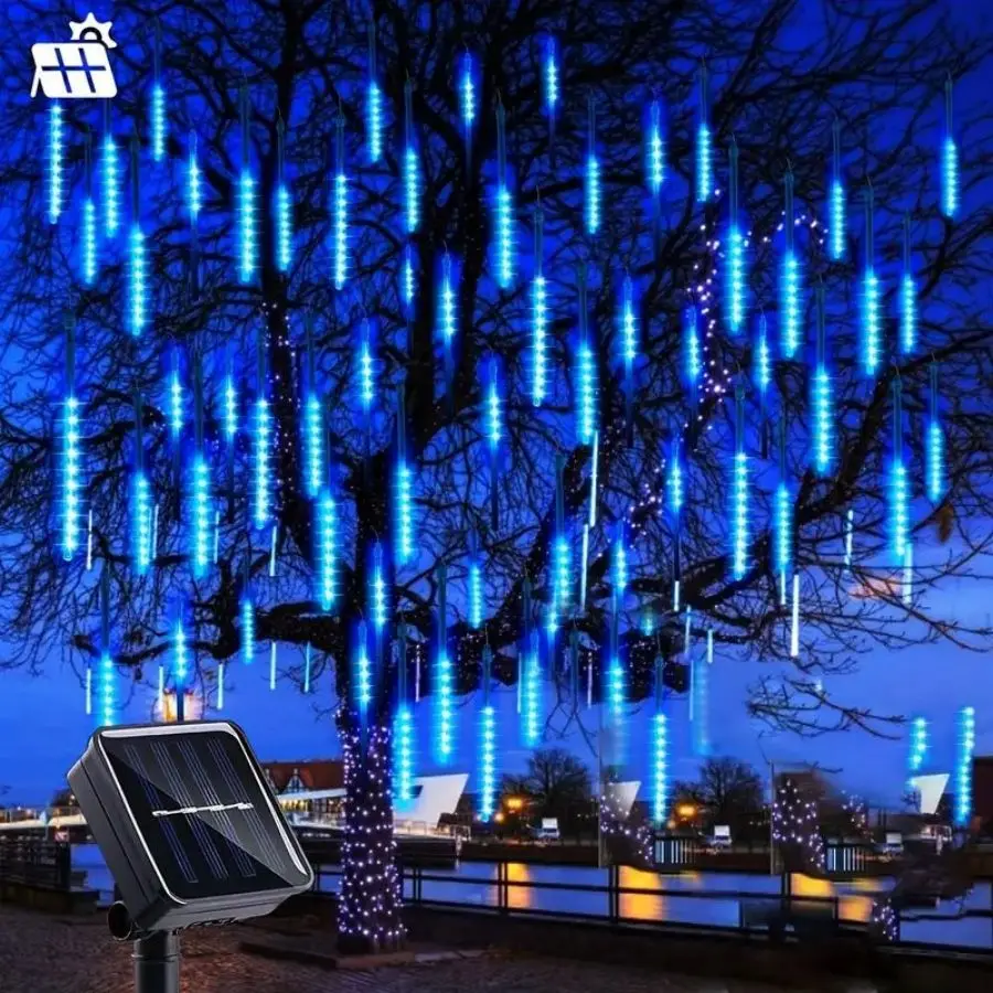 1pc-Solar-30cm-Meteor-Rain-String-Lights-Meteor-Shower-8-Tubes-192LEDs ...