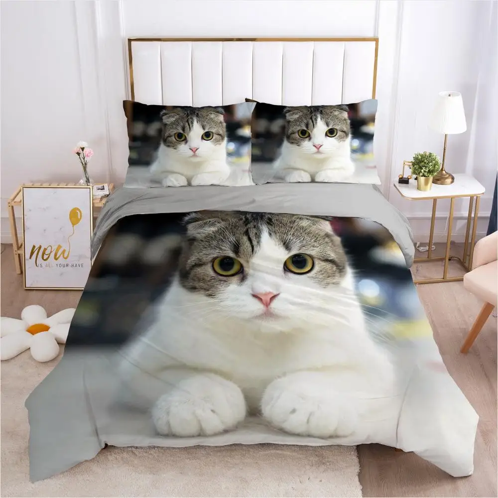 Cat Duvet Cover Set Cat Lover Gifts Bedding Set Microfiber Cute Kitten ...