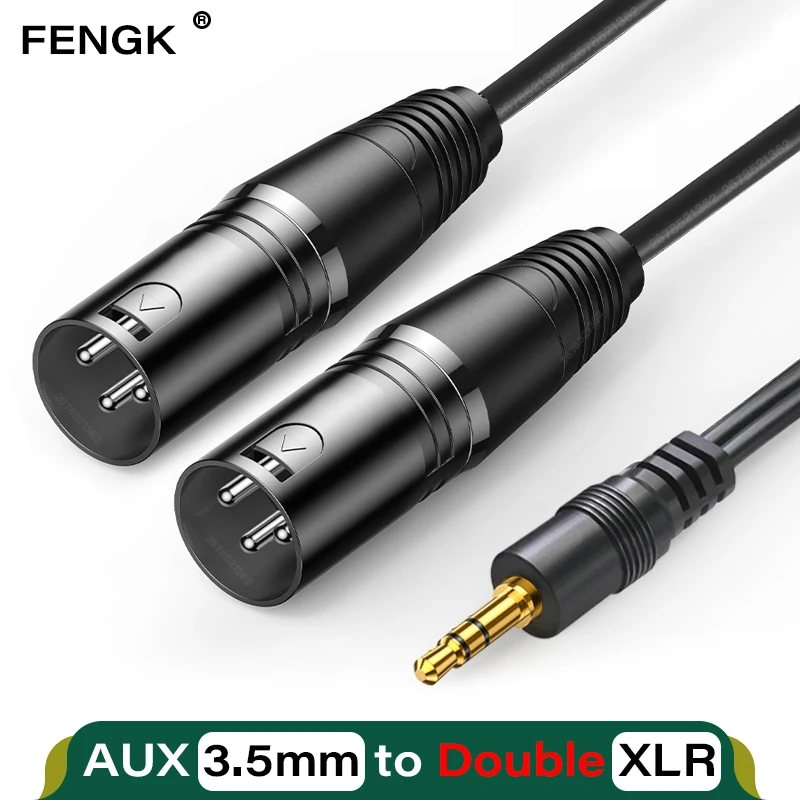 AUX-3-5mm-to-Double-XLR-Cable-Microphone-Balanced-Analog-Audio-Line-3 ...