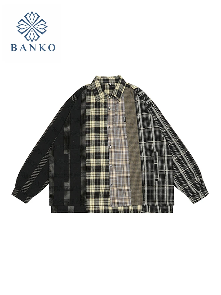 Streetwear Plaid Loose Blouse | Plaid Blouse Women Vintage | Vintage ...