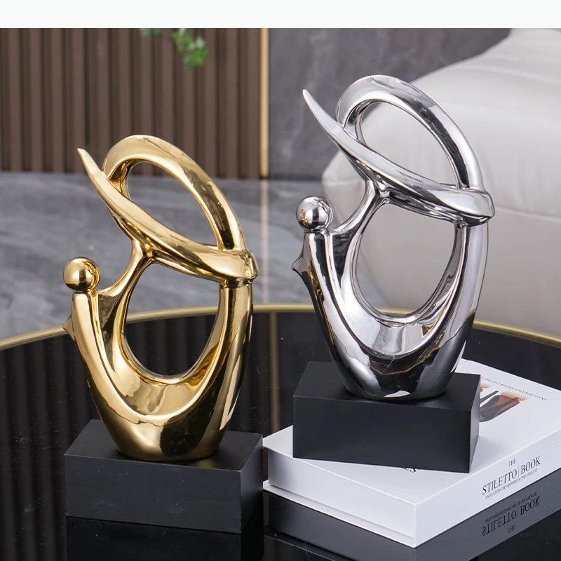 Ceramic Ornaments Abstract Human Body Geometric Sculpture Decorative ...