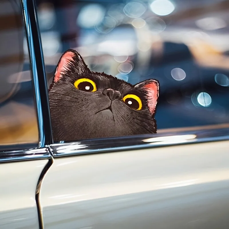 Cute Peeping Cat Stickers Car Stickers Car Door Window Bumper Stickers ...