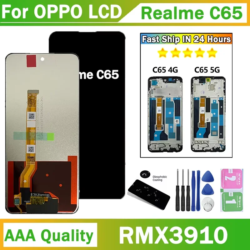 Pantalla C65 con marco para Oppo Realme C65 4G LCD RMX3910 pantalla ...
