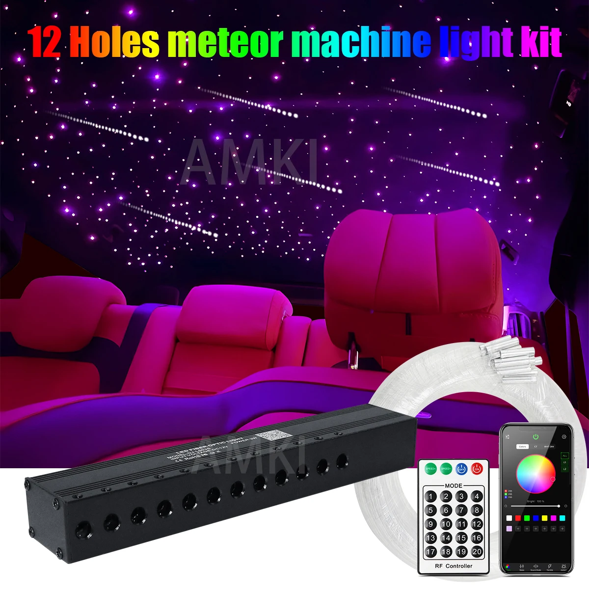 Shooting-Stars-Effect-3W-12Holes-Fiber-Optic-Kit-Light-LED-Meteor-Light ...