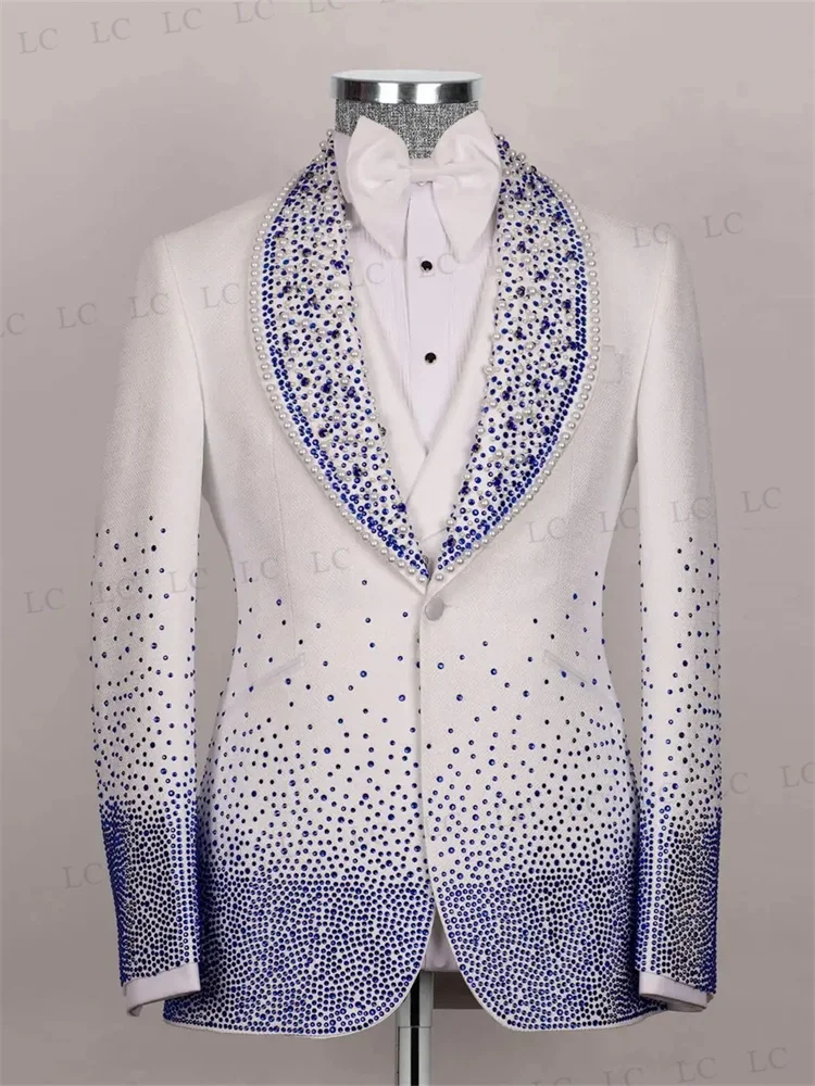 Sparkly-Men-Suits-2-Pieces-Blazer-Vest-Diamonds-Beadings-One-Button ...