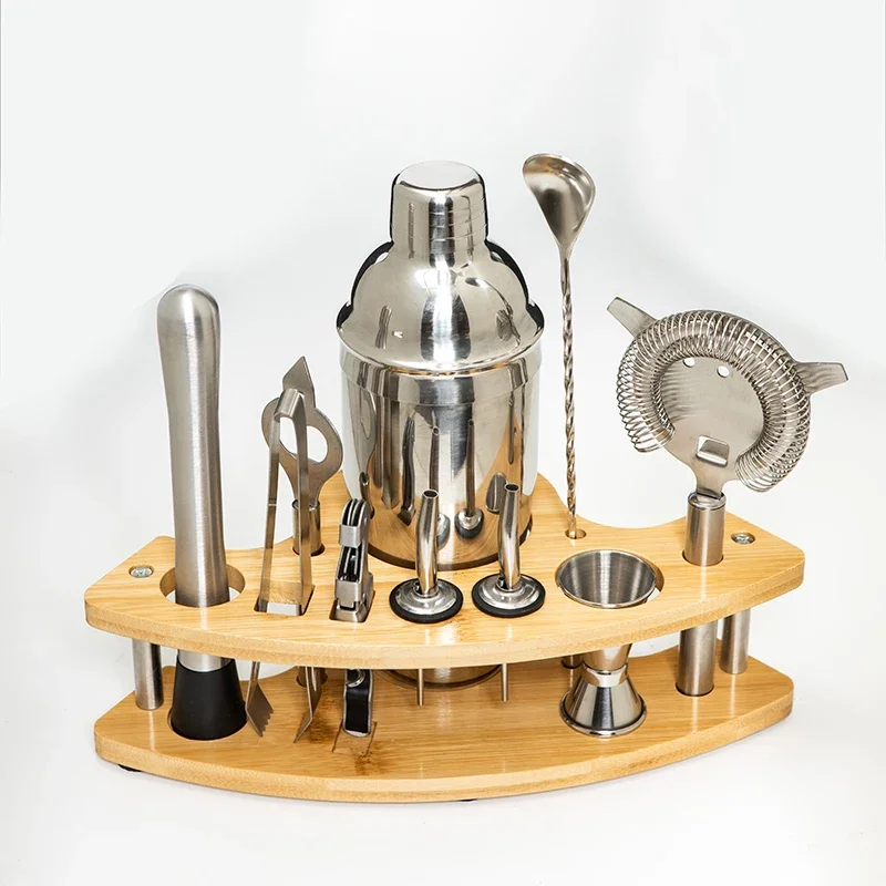 Kit-Bartender-em-A-o-Inoxid-vel-com-Suporte-Conjunto-Cocktail-Shaker ...