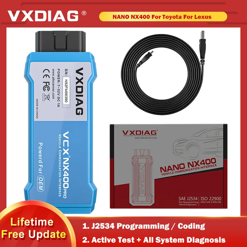VXDIAG-VCX-NANO-NX400-For-Toyota-J2534-Programming-Techstream-For-Lexus ...