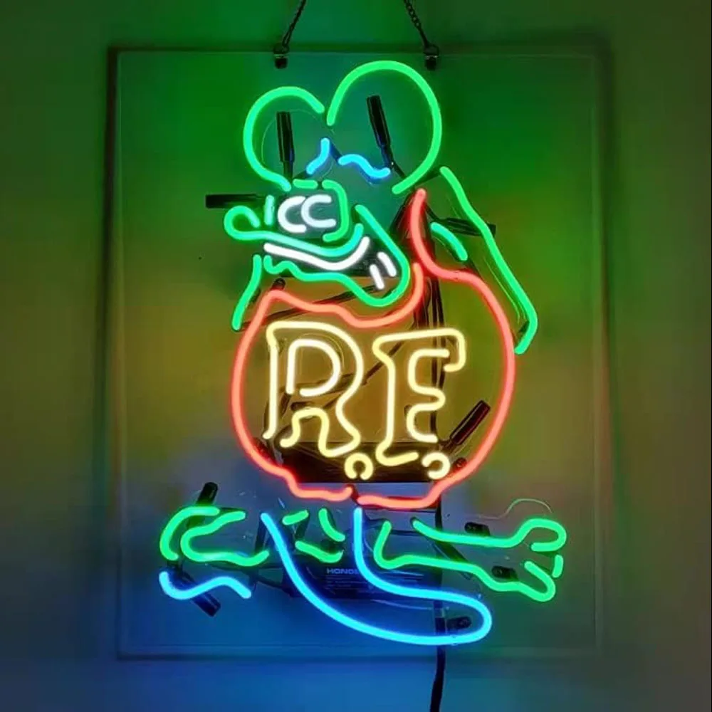 Lovely Fink Mouse Neon Light Sign Custom Handmade Real Glass Tube Store ...
