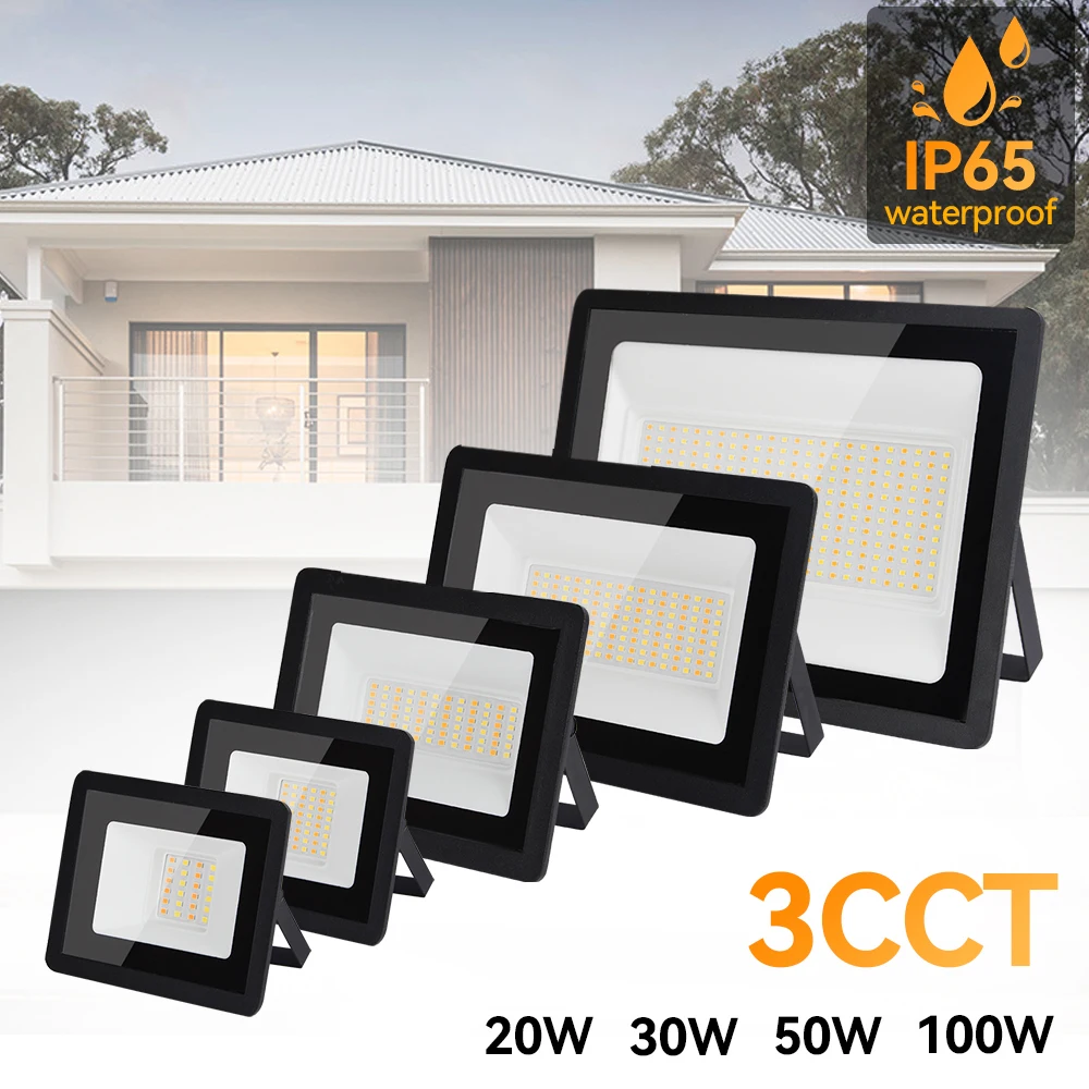 LED-Flood-lamp-Adjustable-3-color-temperature-flood-light-cool-white ...