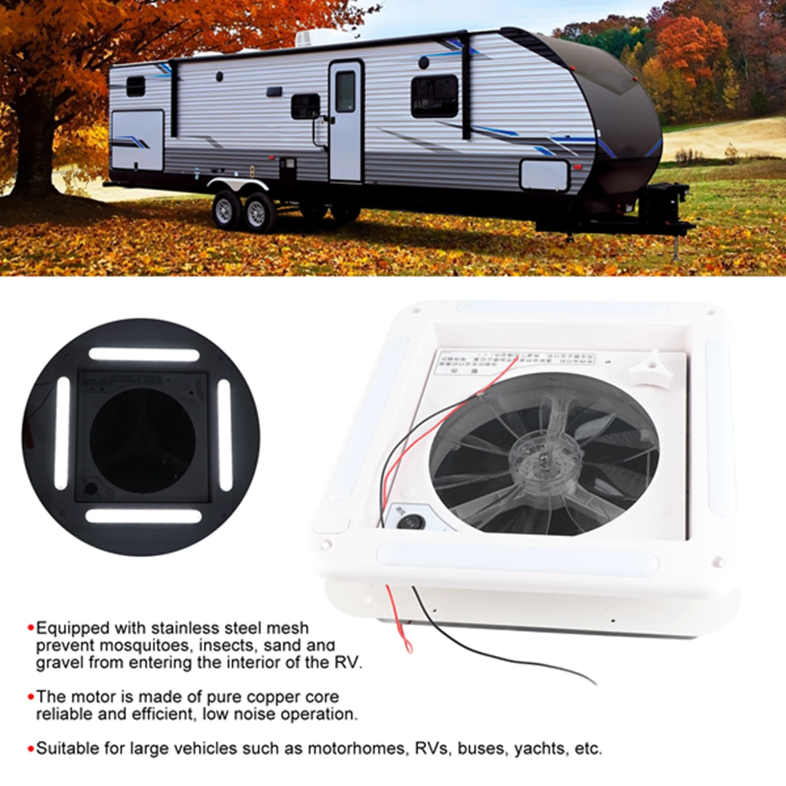 Rv Vent Fan 12v Roof Vent Ventilation Ceiling Exhaust Fan For Rv ...