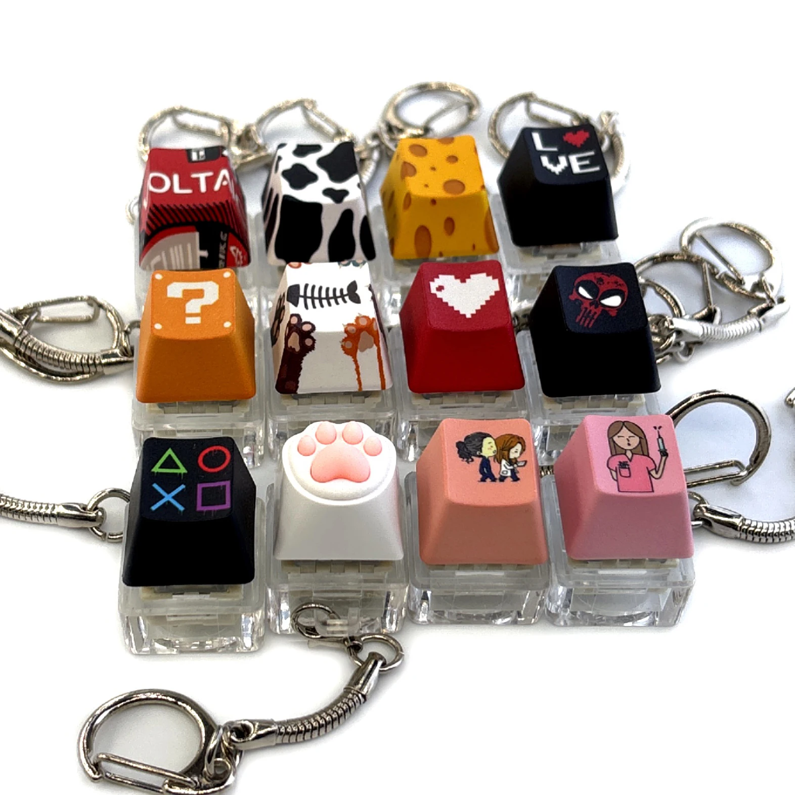 Keyboard-Key-Toy-DIY-Button-Keycap-Fidget-Keychain-Decompression-Toys ...