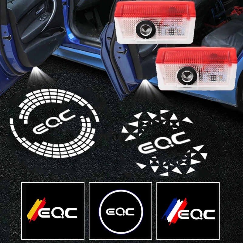 2PCS LED for Mercedes Benz EQC Logo 2018-2020 Car Door Welcome Courtesy ...