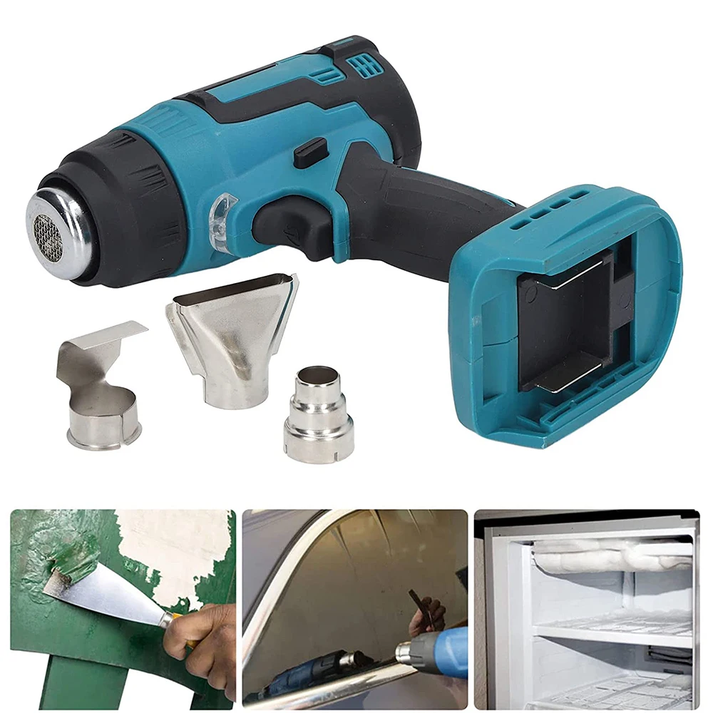 400℃ Cordless Hot Air Gun With 3 Nozzles Lithium Rechargeable Heating ...