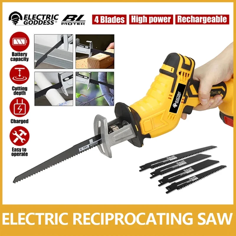 Cordless-Reciprocating-Saw-Handsaw-Saber-MultiCutter-for-Metal-Wood ...