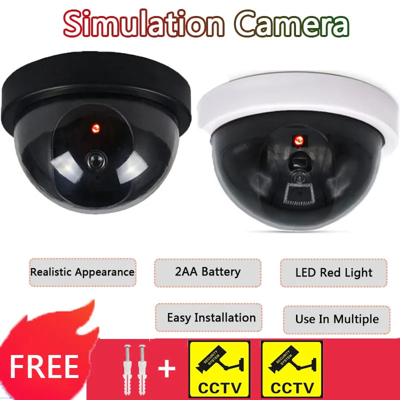 Dome-CCTV-Dummy-Camera-Outdoor-Waterproof-Led-Flashing-Simulation ...
