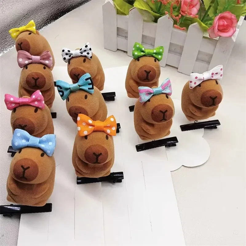 10-Uds-Pinza-para-el-pelo-Kawaii-moda-ni-os-arco-3D-Capybara-Animal ...
