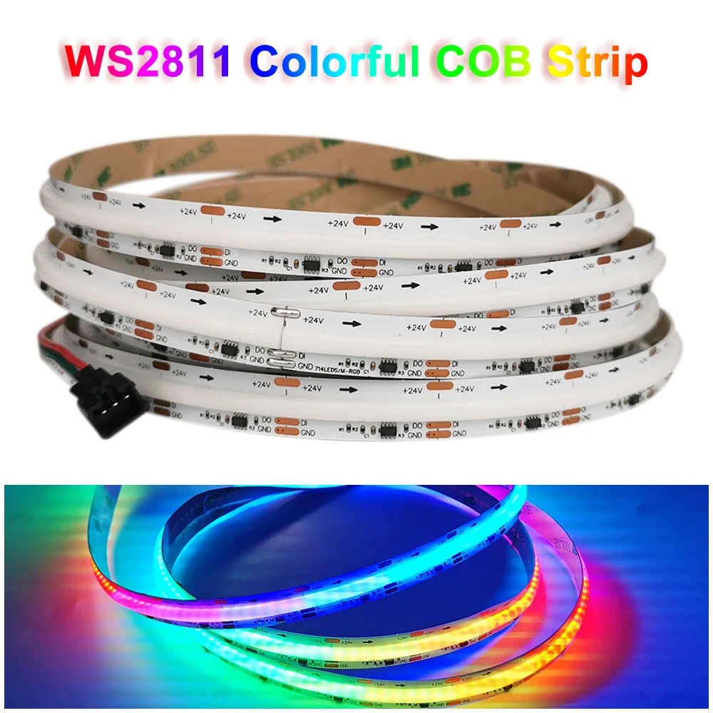 DC12V-24V-WS2811-Full-Colors-COB-FOB-Led-Light-Strip-Individually ...