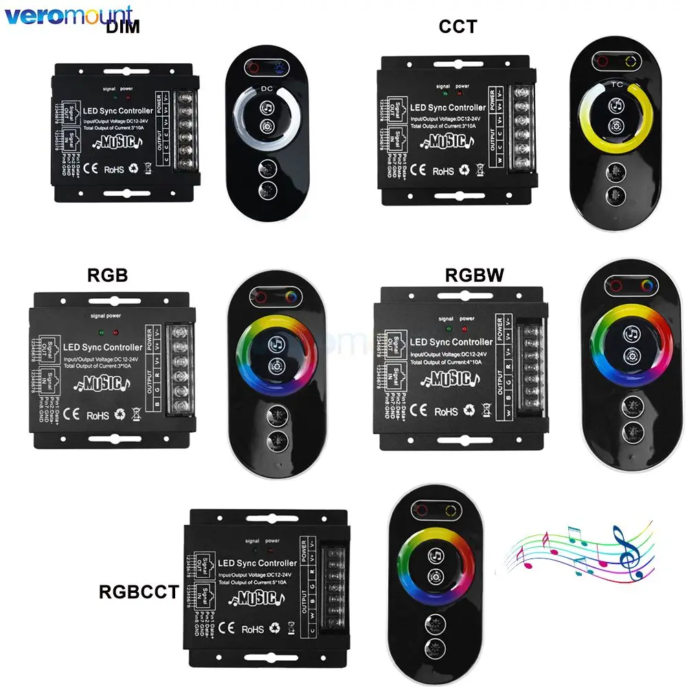 DC12V-24V-LED-Music-Controller-RJ45-Port-Sync-Touch-Wireless-Remote ...