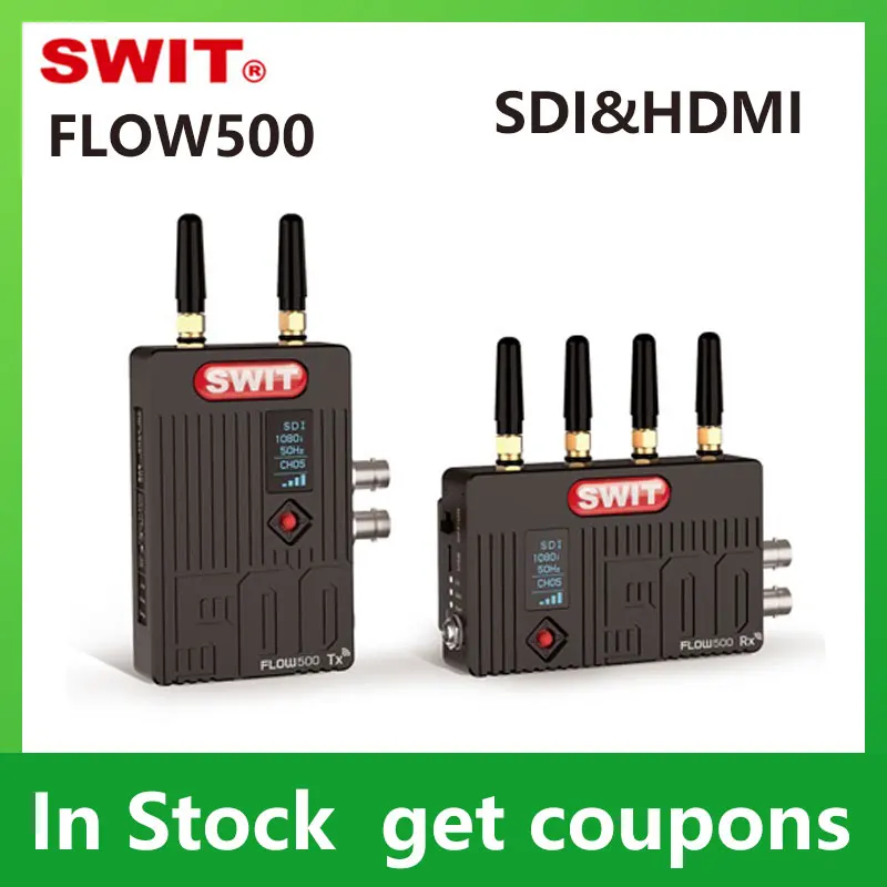 Sistema de transmisión inalámbrica SWIT FLOW500 SDI y HDMI para cámara de 500 pies/150m, imagen ...