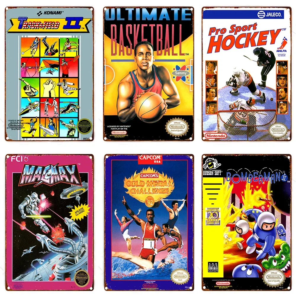 Games-Vintage-Poster-Metal-Plaque-Tin-Sign-Retro-Gamer-Room-Wall-Decor ...