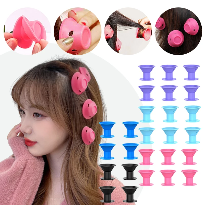 10/20pcs Soft Rubber Silicone Heatless Hair Curler Twist Hair Rollers ...