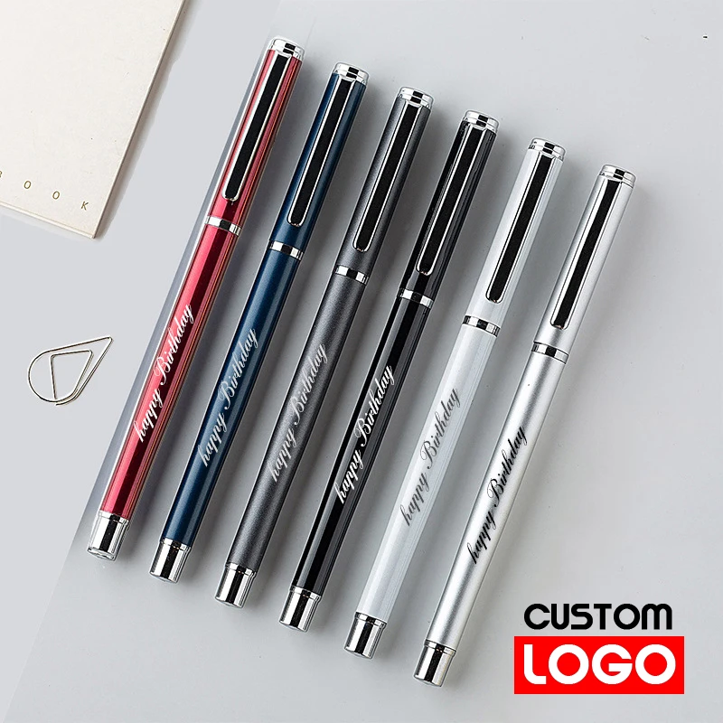 Advertising-Pen-Custom-Logo-Ballpoint-Pen-Metal-Hook-Business-Signature ...