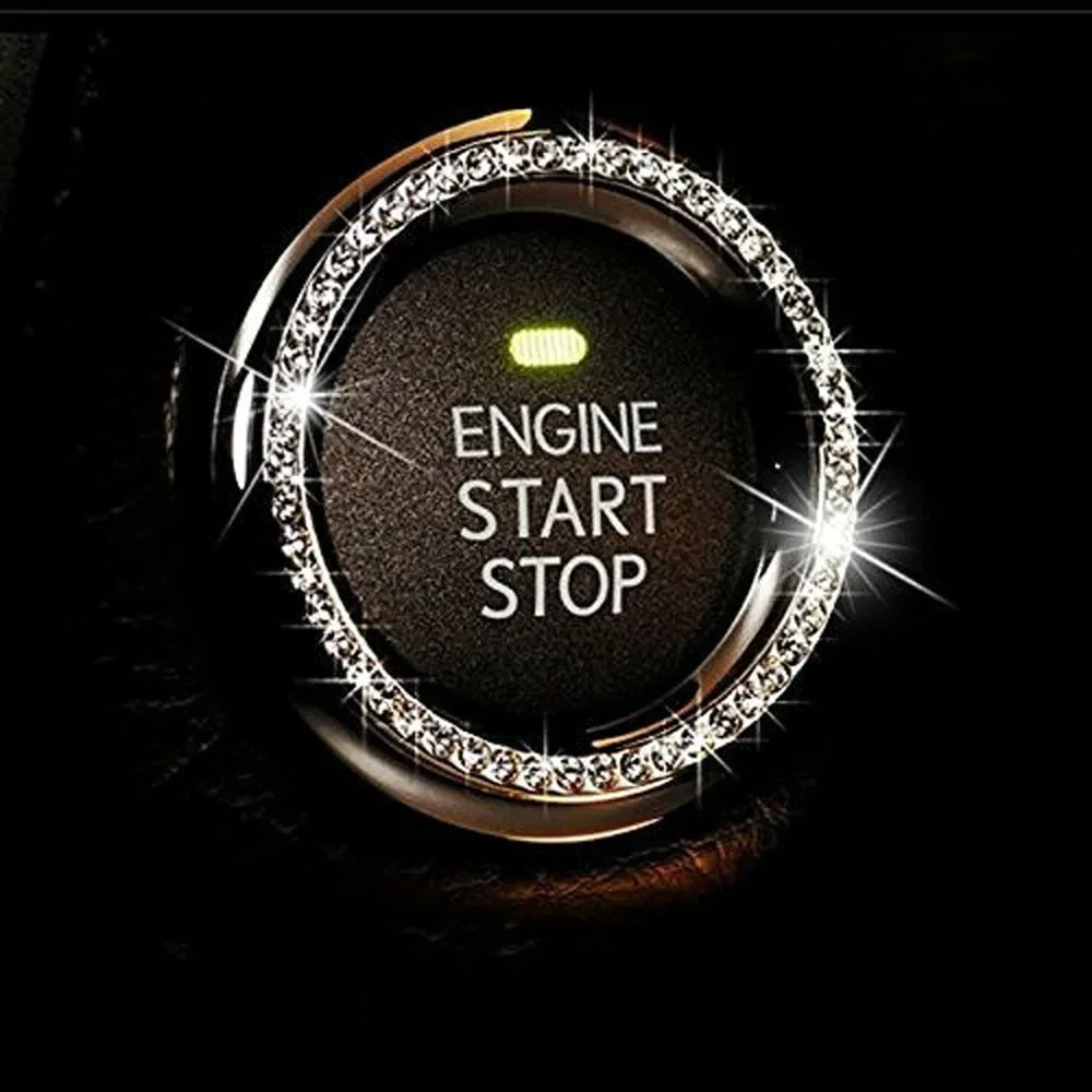 1x Auto Car SUV Decorative Silver Pink Blue Accessories Button Start ...