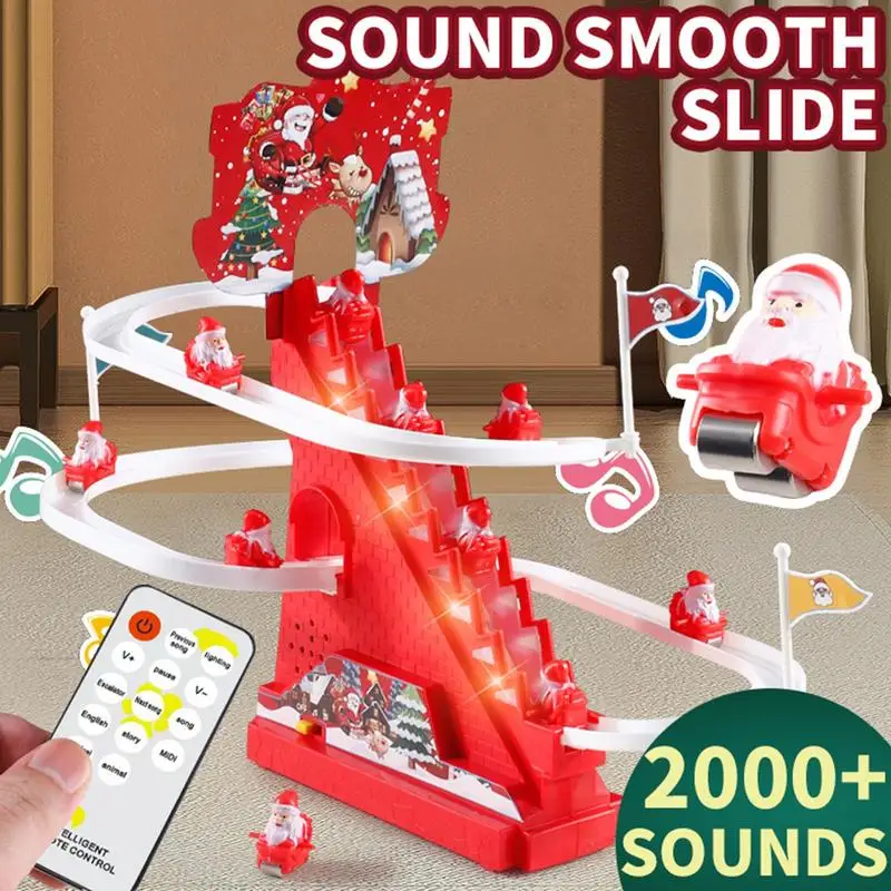 Baby-Christmas-Santa-Claus-Climbing-Stairs-Track-Slide-Toys-Remote ...