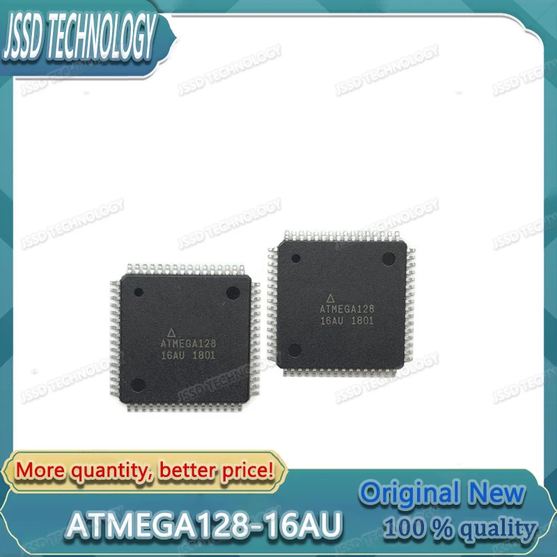 Microordenador de un solo chip, 1 ATMEGA128 16AU, TQFP 64, ATMEGA12816AU, QFP64, ATMEGA128, 16AU ...