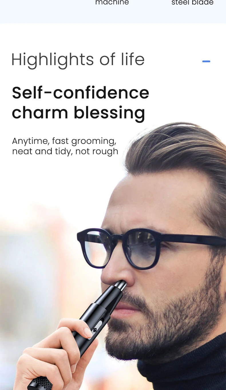Electric Nose Hair Trimmer - Rechargeable Multi-kinetic Shaving Two-in ...