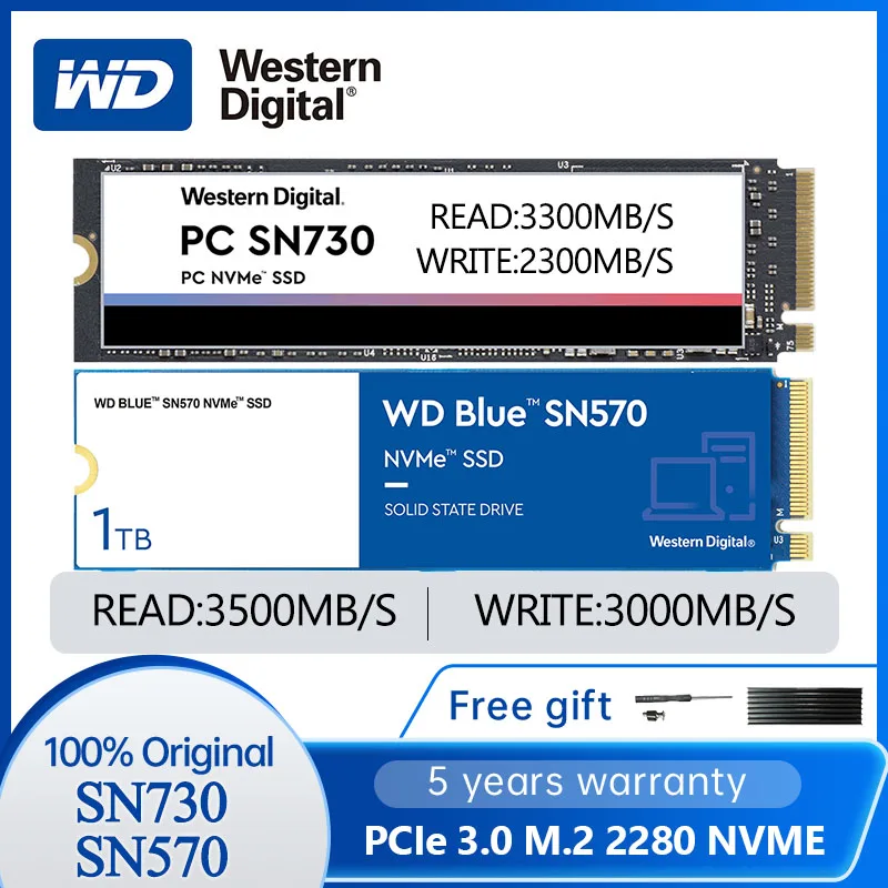 Western-Digital-WD-SN570-1TB-SN730-256GB-SSD-PCIe3-0-4-M-2-2280-NVME ...