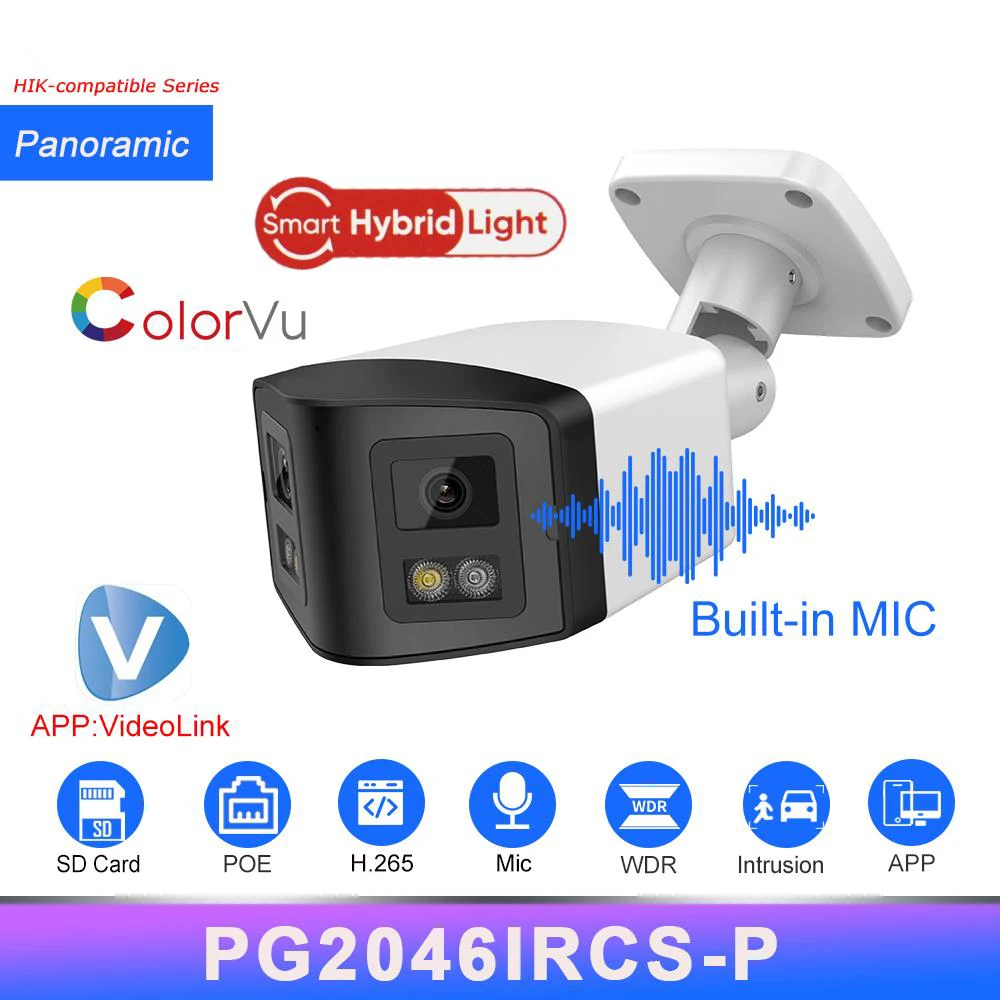 Hikvision-Compatible-4MP-IR-ColorVu-Panoramic-IP-Camera-2-way-Audio ...