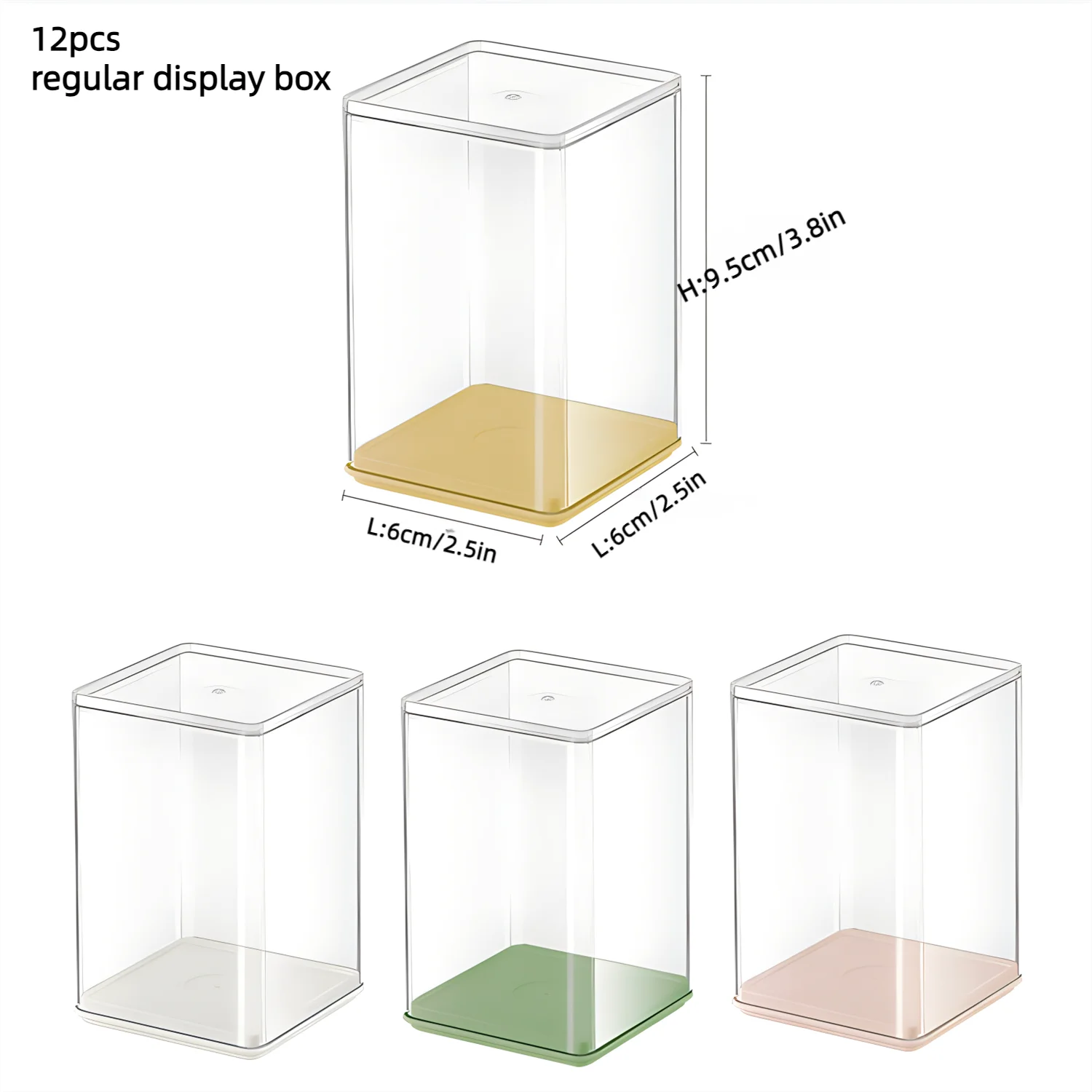 6pcs/12pcs transparent acrylic display box, storage box, dustproof ...