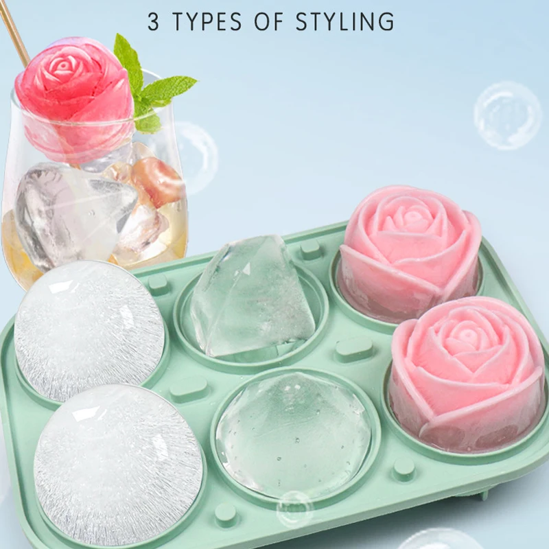 3D-Rose-Diamond-Round-Ice-Cube-Molds-4-6-Grid-Ice-Cube-Tray-Flower ...