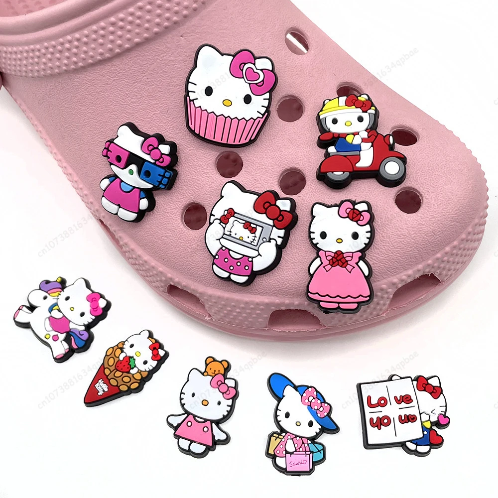 MINISO-dijes-de-Hello-Kitty-Crocs-10-piezas-Sanrio-Gato-de-dibujos ...