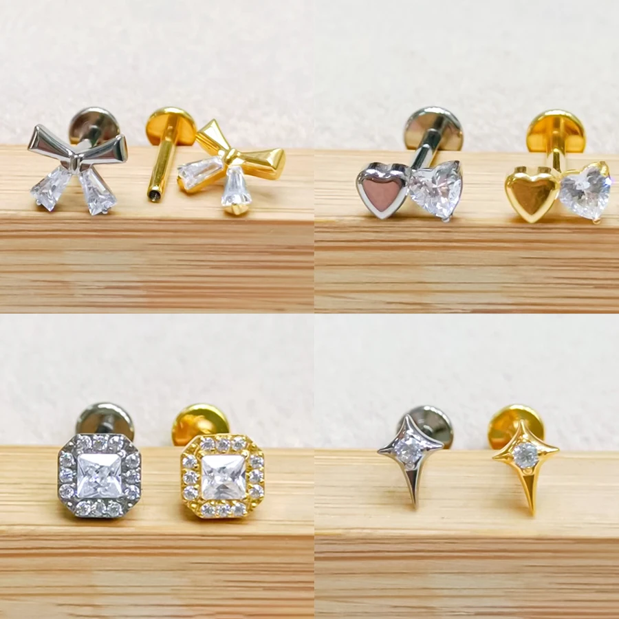 G23-Titanium-Heart-Crown-Piercing-Brincos-para-Mulheres-Tragus-de ...