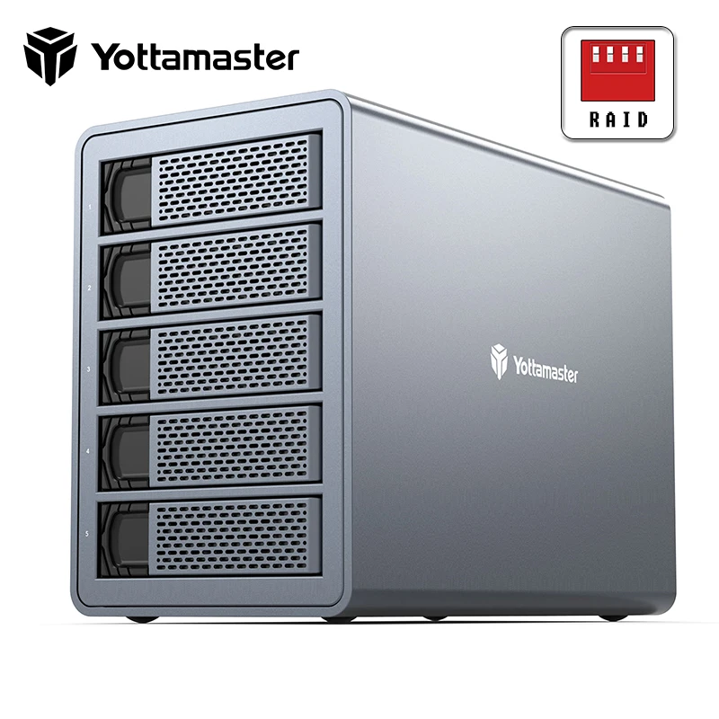 Yottamaster Fs5ru3 External Hard Drive Enclosure 5 Bay 2.5" 3.5" Usb3.0 ...