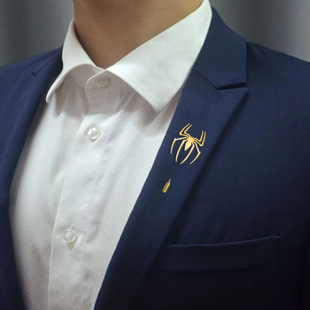 Broche-de-solapa-para-hombre-con-forma-de-ara-a-adorno-de-pecho-de-moda ...