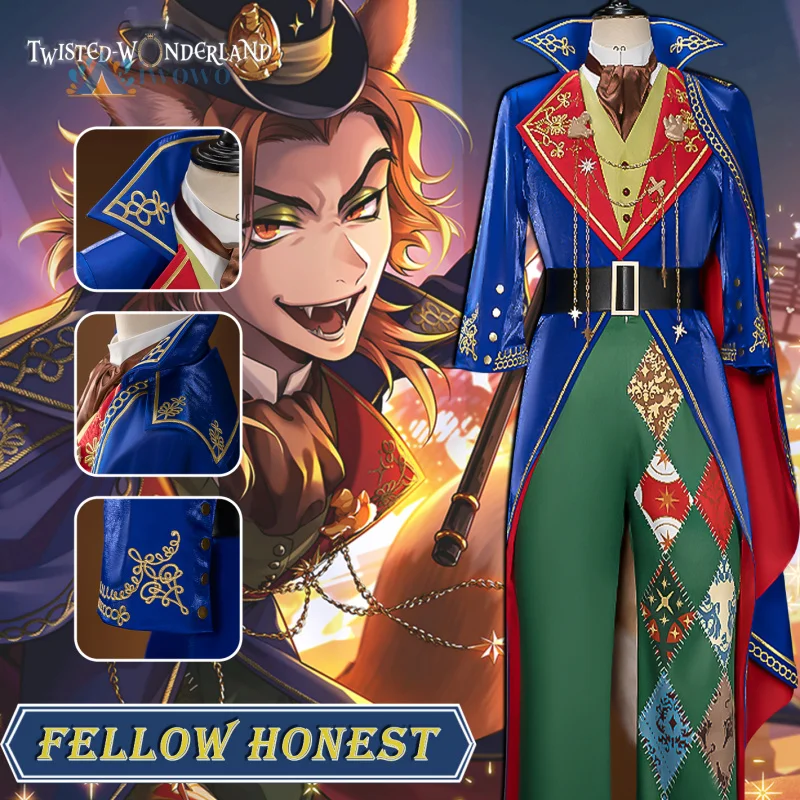 Game Twisted Wonderland Cosplay Costume Fellow Honest BlueJacket ...