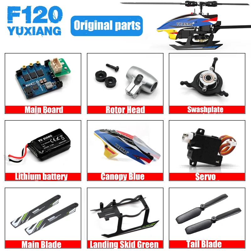 YUXIANG-F120-RC-Helicopter-Parts-Frame-Motor-ESC-Charger-Tail-Blade ...