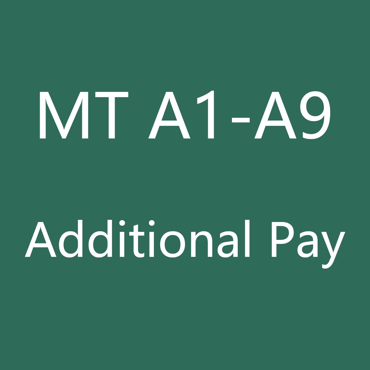 Additional Pay On Your Order - A1-a9 - Additional Pay On Your Order ...