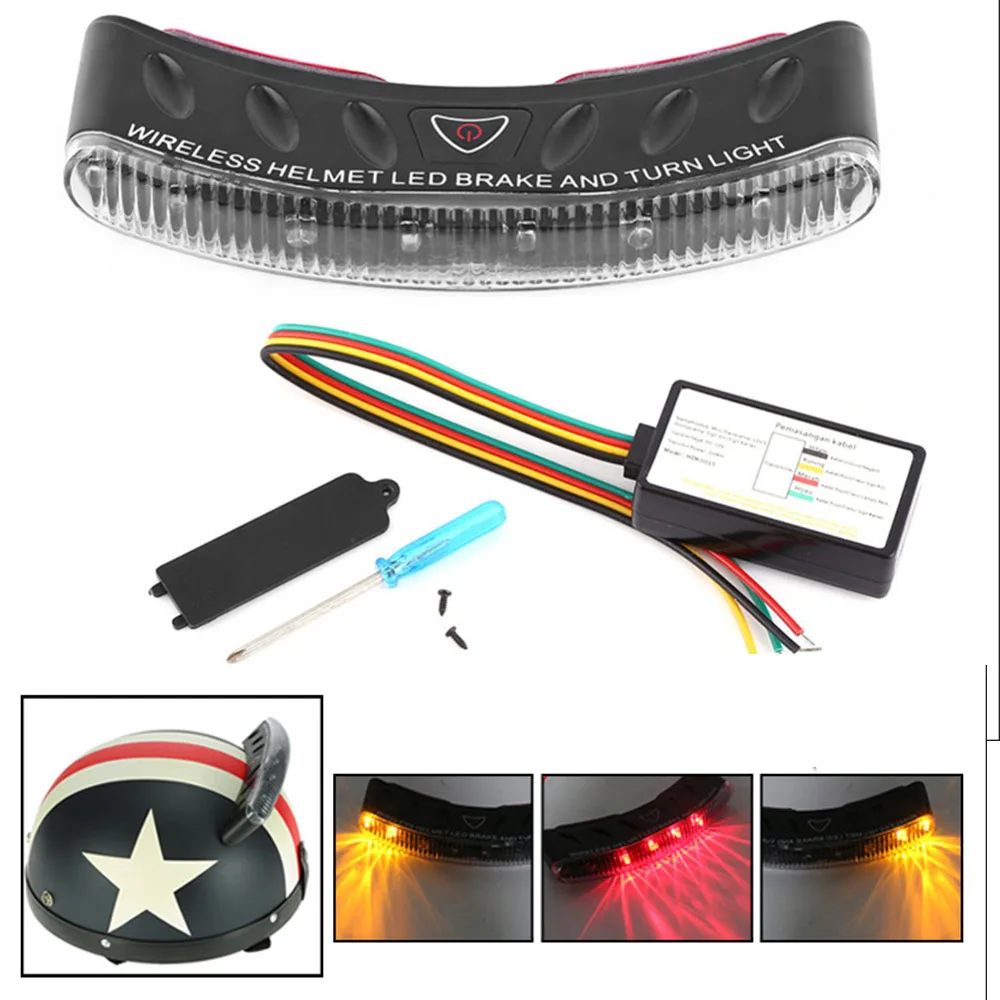 Wireless Helmet Brake Light and Running Light for Motorcycle Safety ...
