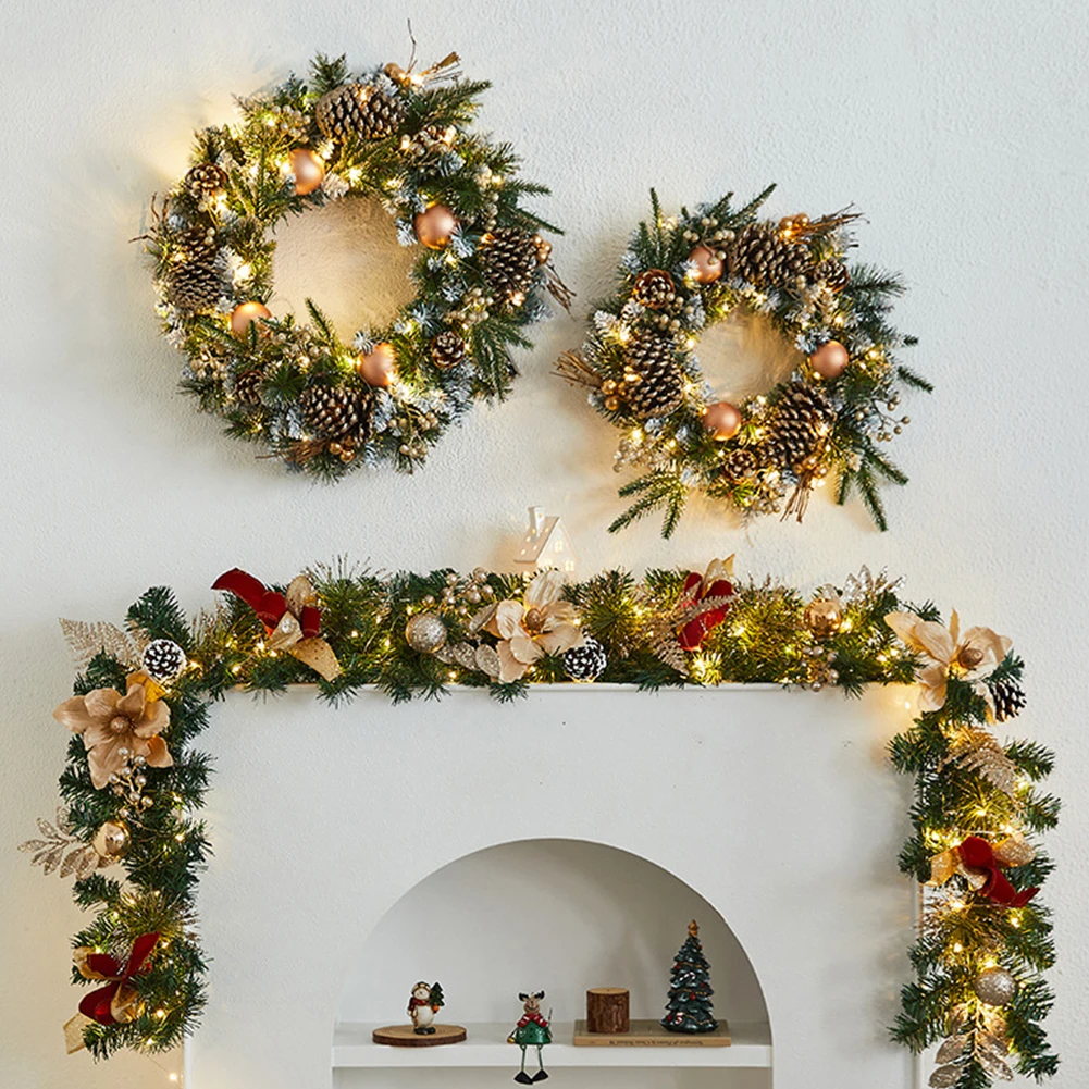 Corona-navide-a-iluminada-por-LED-corona-navide-a-para-puerta-luces-LED ...