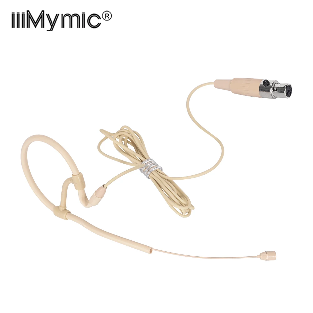 iiiMymic-Single-Ear-Hook-Headset-Mic-4Pin-XLR-Beige-Headworn-Microphone ...