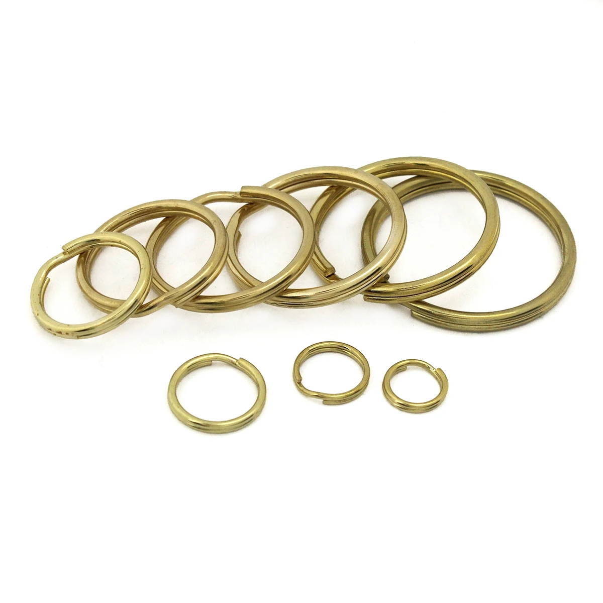 100pcs-Solid-Brass-Split-Rings-Double-Loop-Keyring-10-35mm-Keychain ...