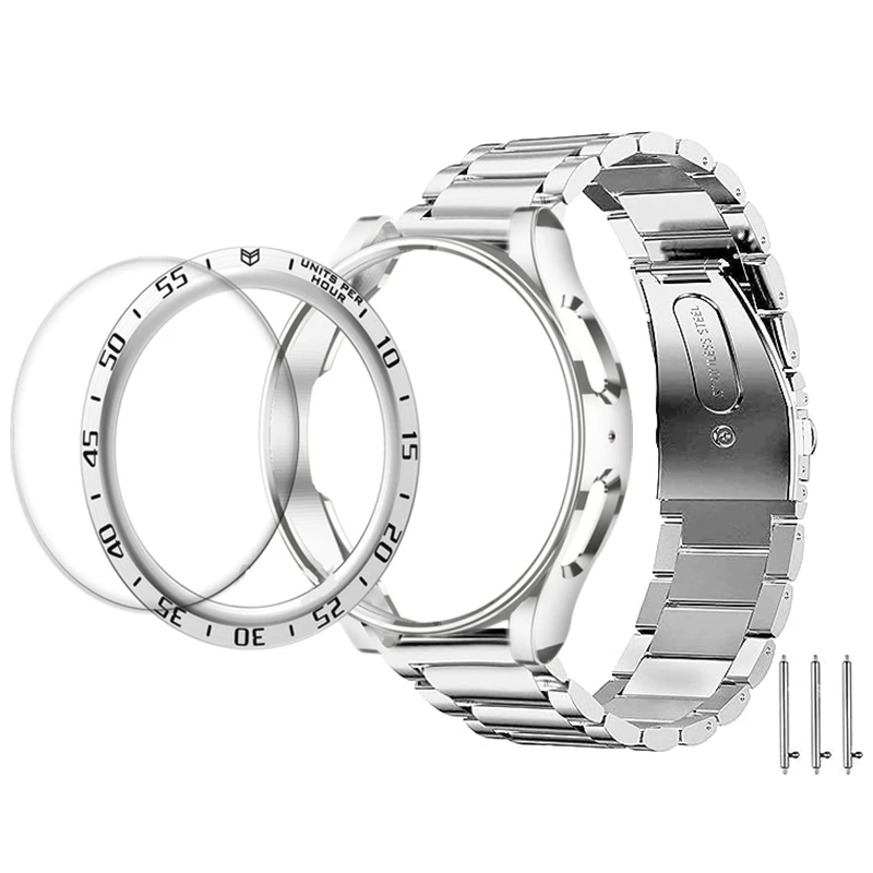 Funda-cristal-Tempred-anillo-de-bisel-correa-de-Metal-para-Samsung ...