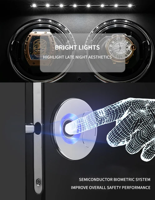 Watch Winder Luxury Automatic Watches Safe Box with Mabuchi Motor LCD ...