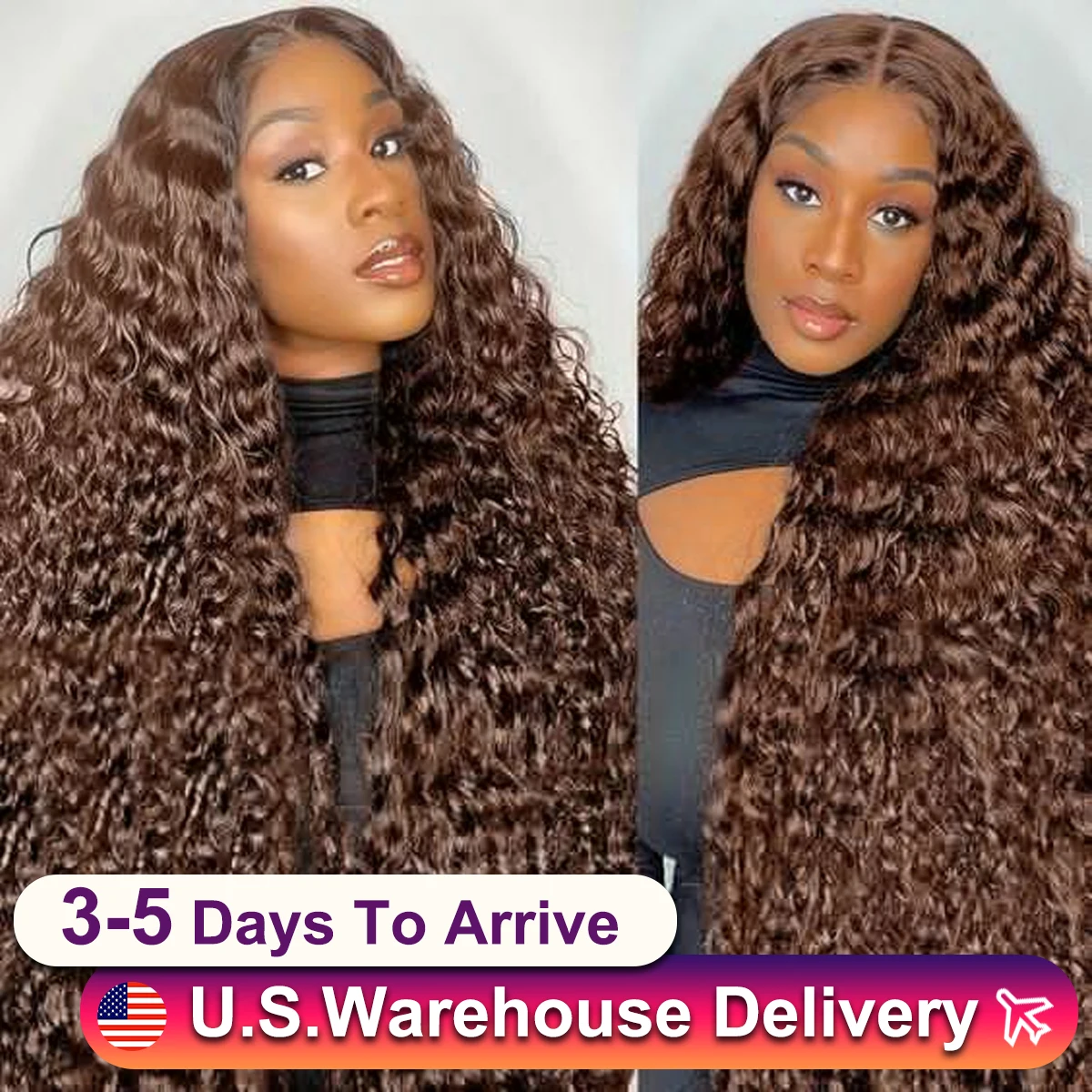 30 36 Inch Brown Deep Wave Lace Frontal Wig Deep Wave 13x4 13x6 Hd Lace ...